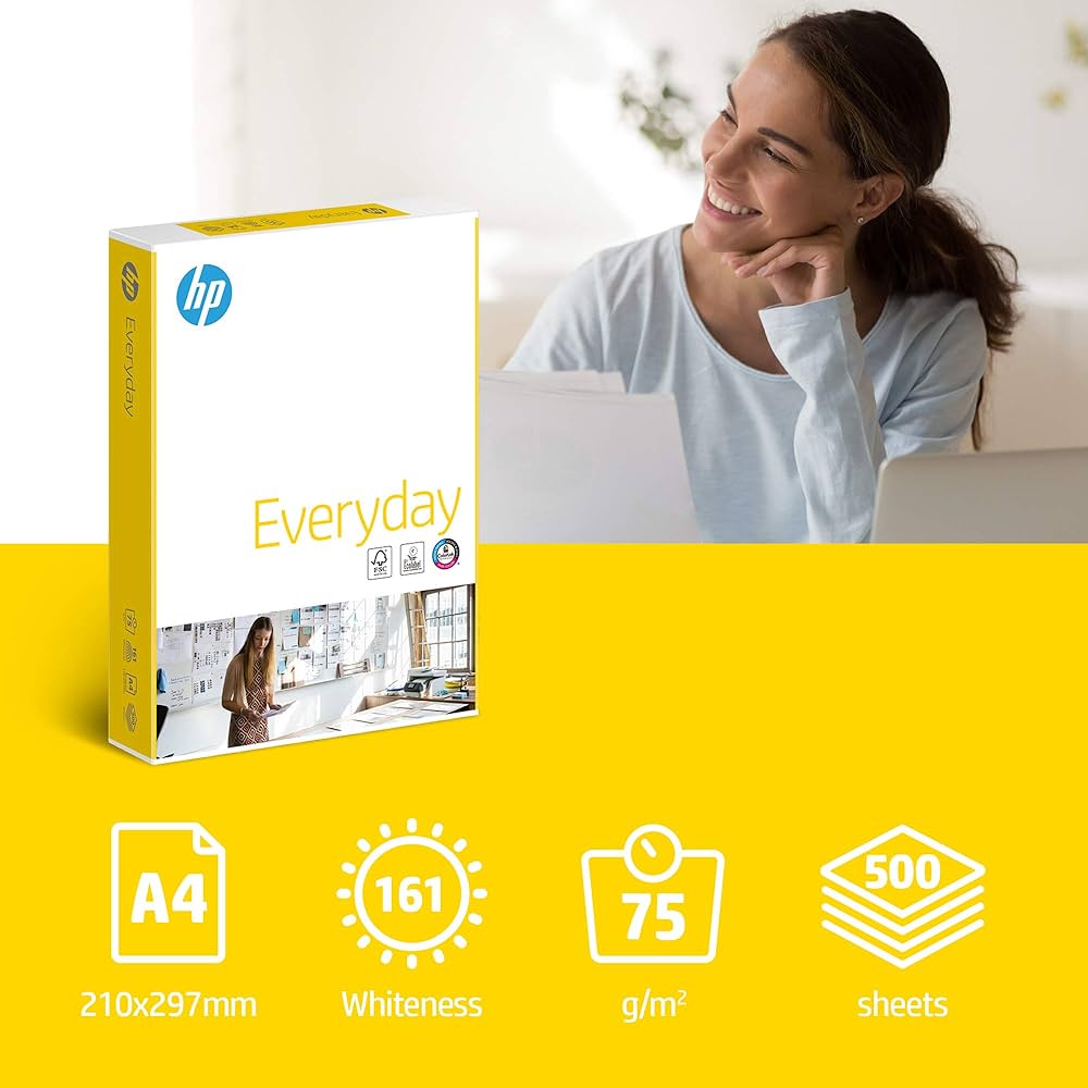 HP Everyday Copy Paper – A4 80gsm (Box of 5 Reams) – Do Not Courier